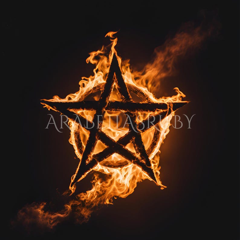 BLACK PENTAGRAM FIRE - Etsy