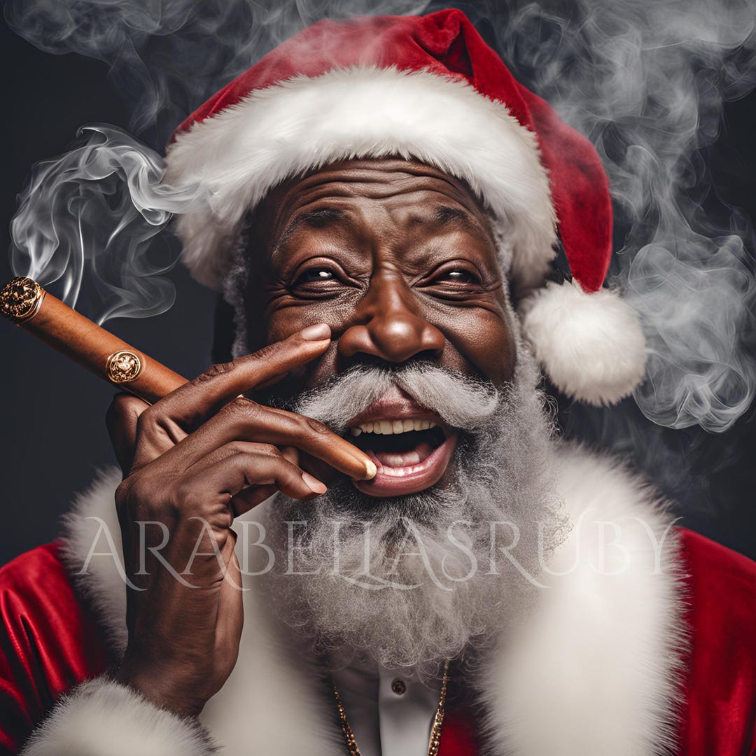 Happy Black Santa - Etsy