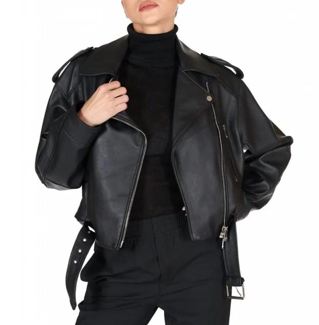 Oversized Biker Leather Jacket, Women’s Leather Biker Jackets, Biker ...