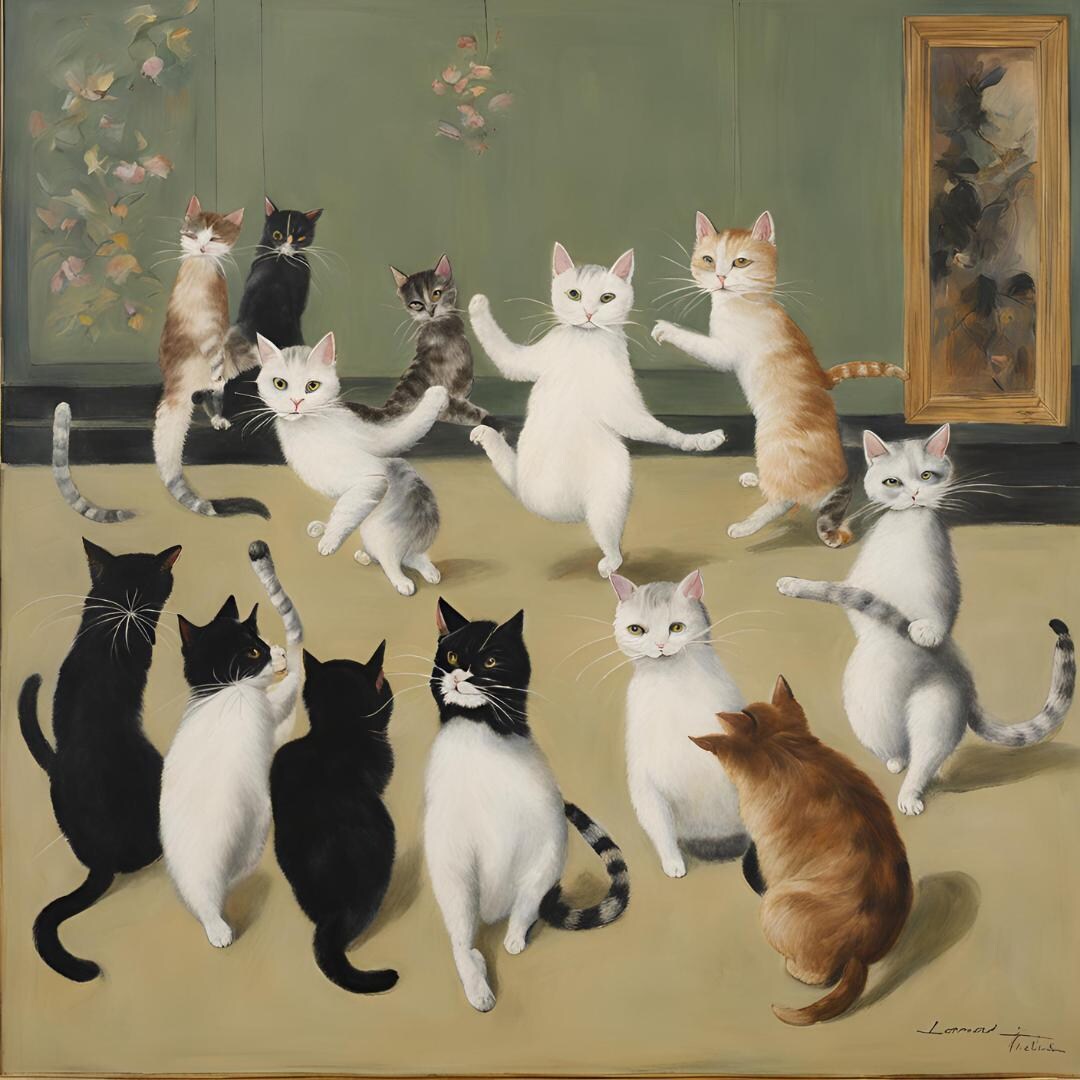 Ai-powered Cat Art Inspired by the Iconic Style of Léonard Foujita ...