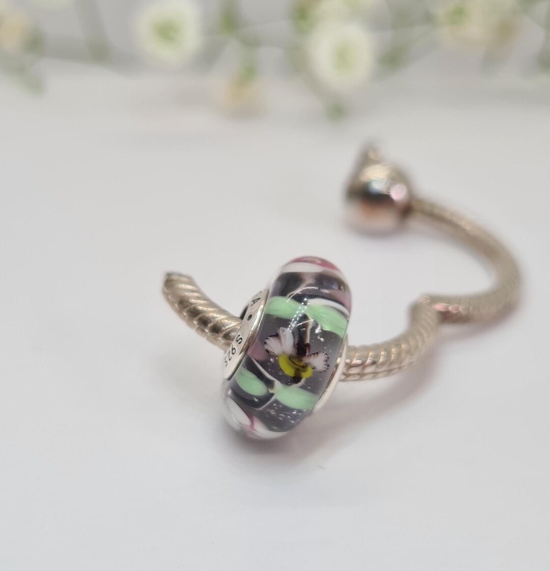 New Authentic Pandora BEE Floral BEE Flower Murano Glass Charm ...