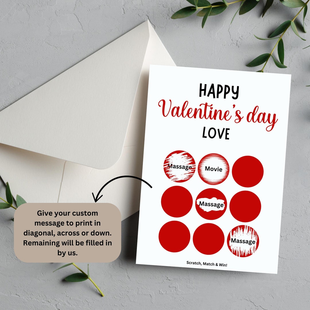 Personalized Scratch-off Valentine Cards, Unique Romantic Gift for Him ...