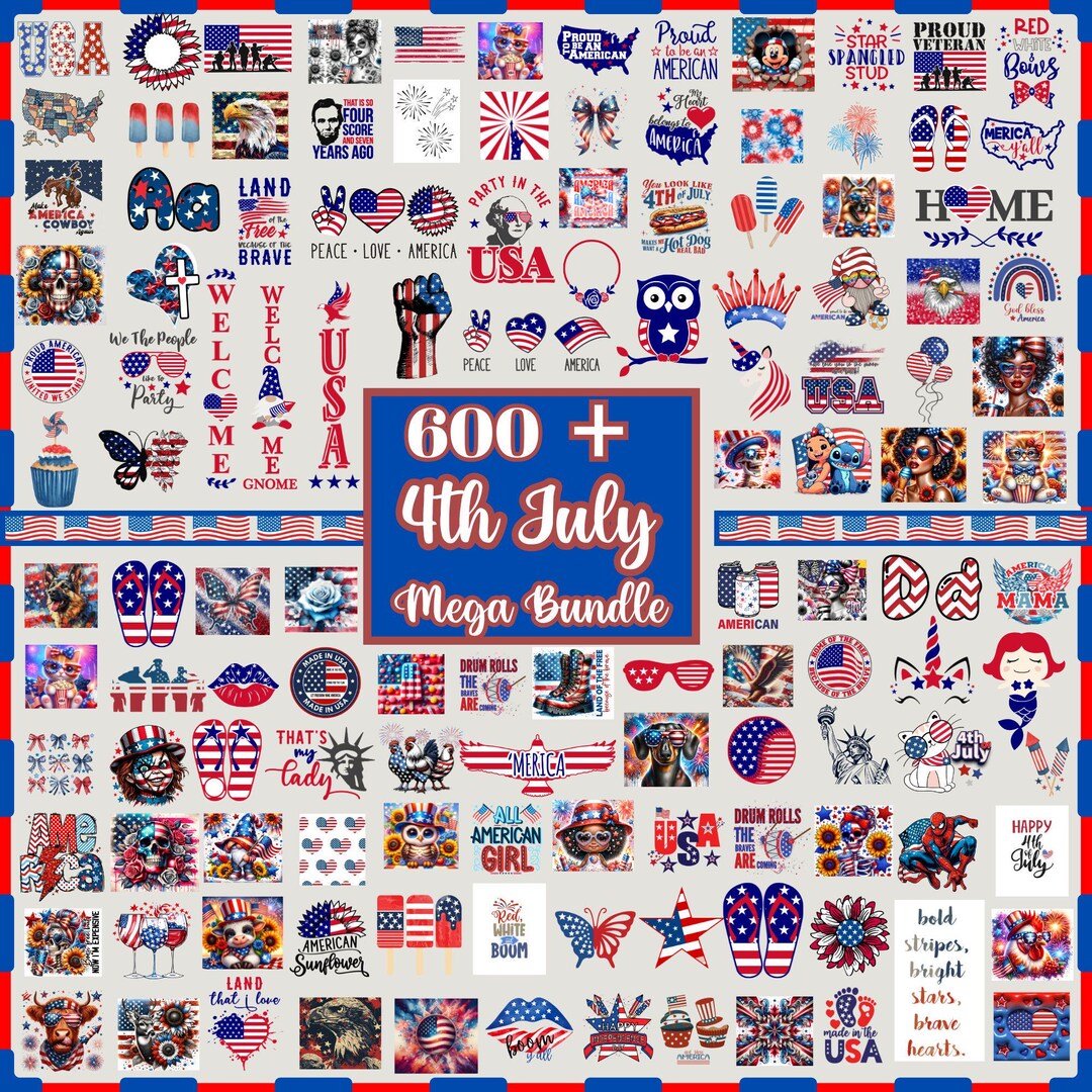 600+ 4th of July Png's MEGA Bundle, Patriotic Eagles, American Flags ...