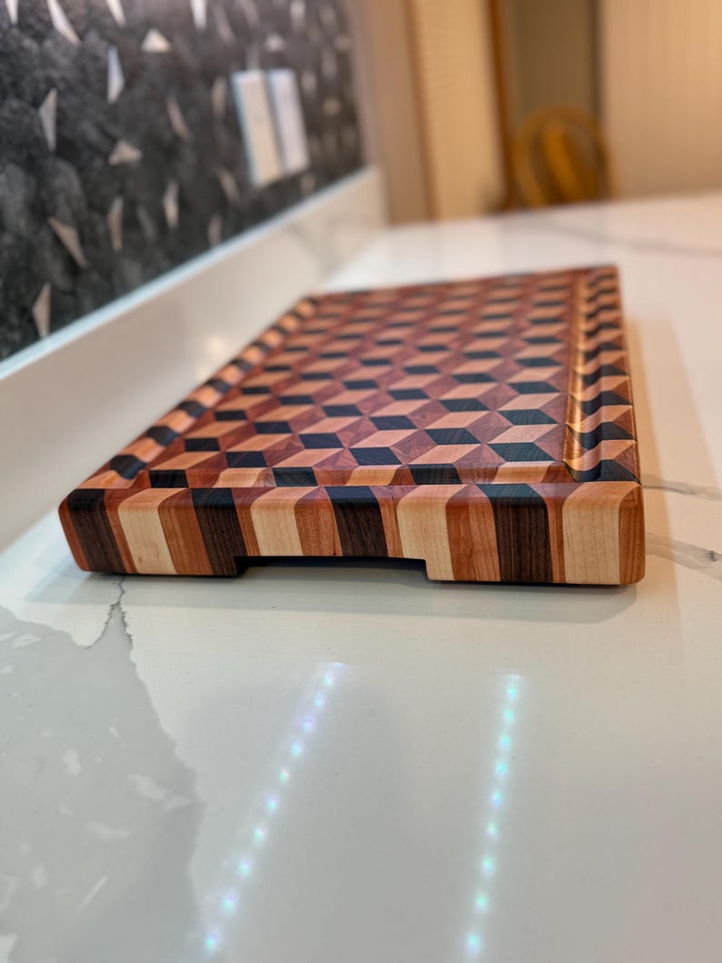 3D Cube Cutting Board: Handmade Walnut, Maple, Cherry End Grain - Etsy