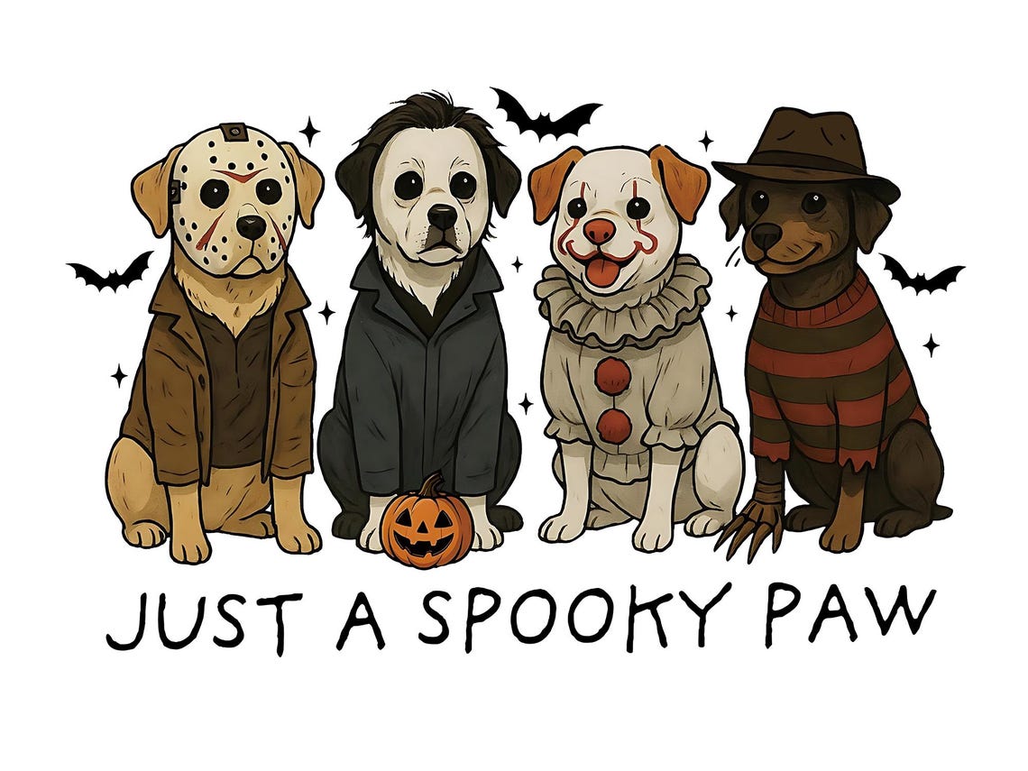 Halloween Dogs PNG: Ghost Dog, Pumpkins, Horror Characters (digital ...