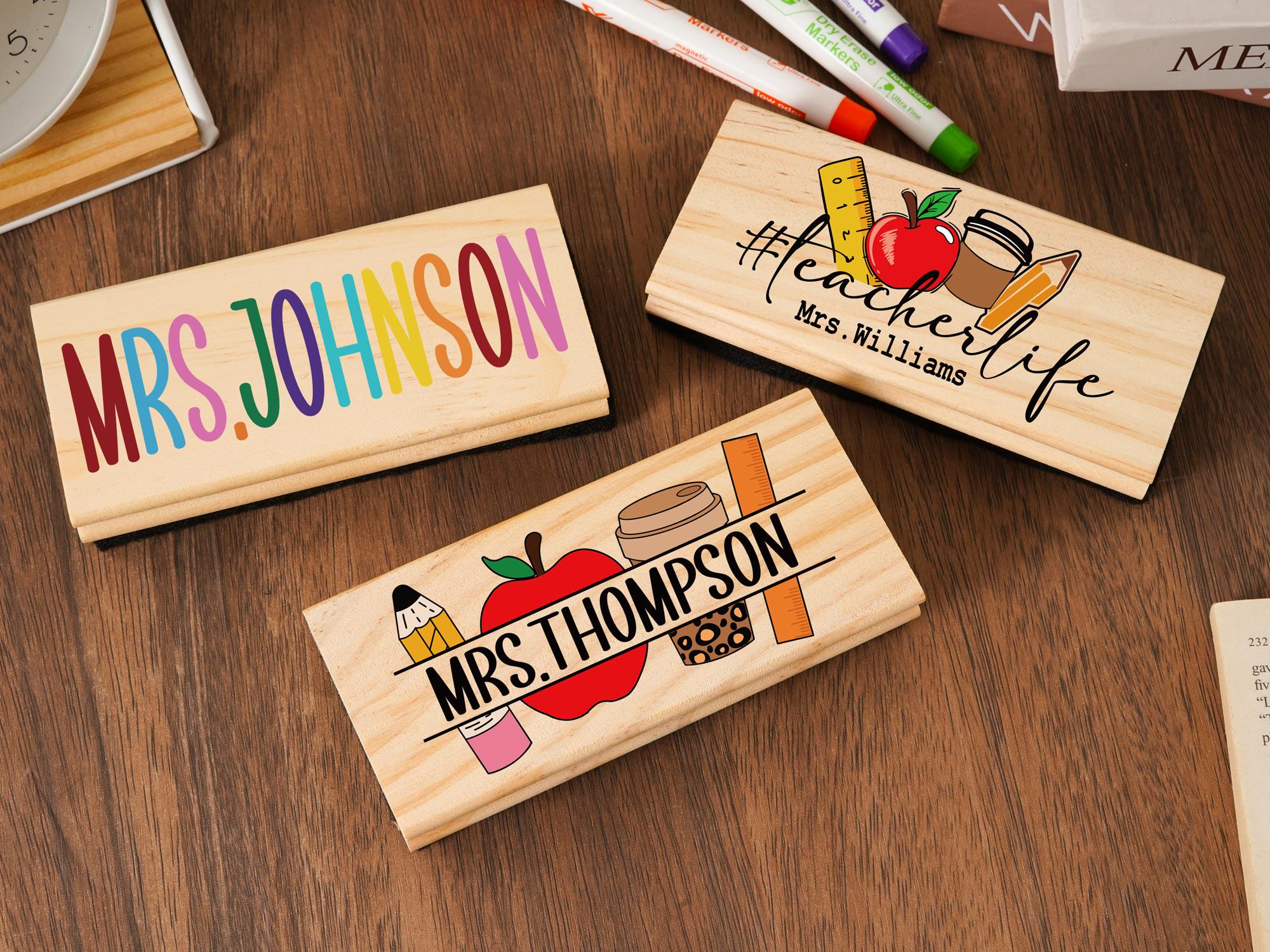 Personalized Teacher Name Whiteboard Eraser, Back to School Teacher ...