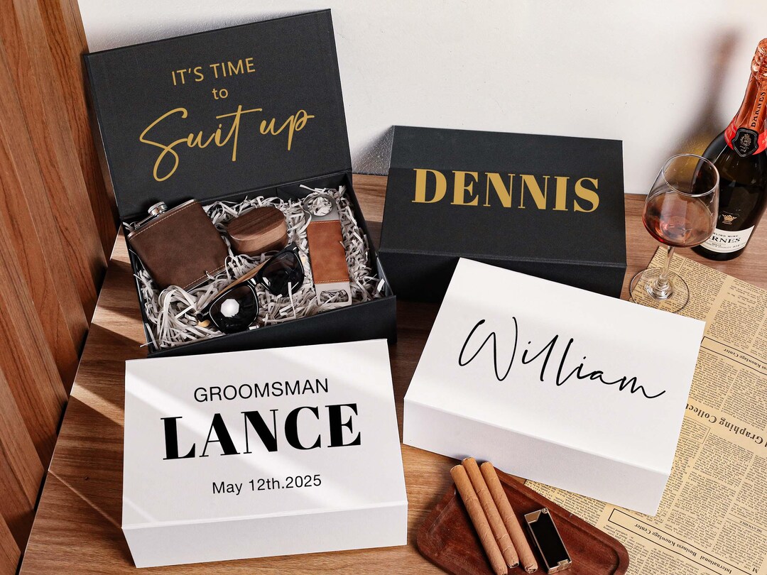 Personalized Groomsman Empty Gift Box,magnetic Gift Box,will You Be My ...