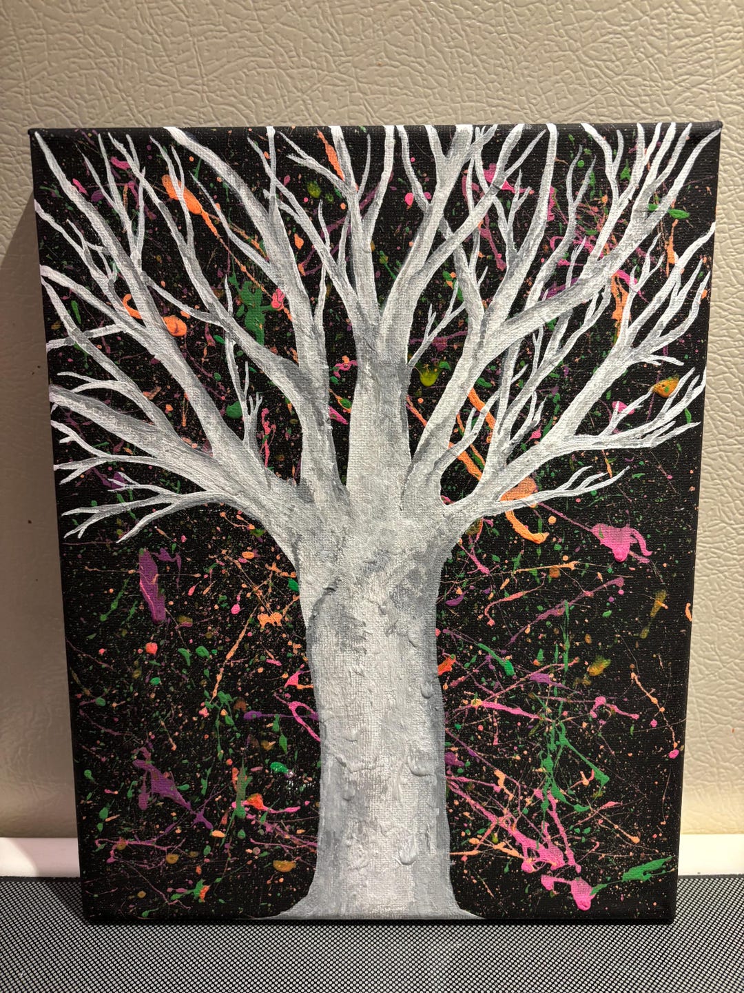 Black Light Tree Painting - Etsy