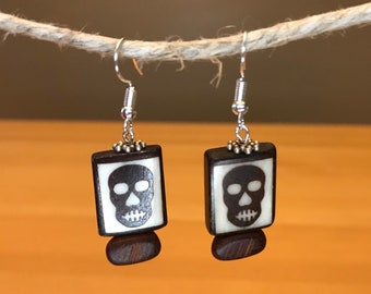 Gold Skull Dangle Earrings - Etsy