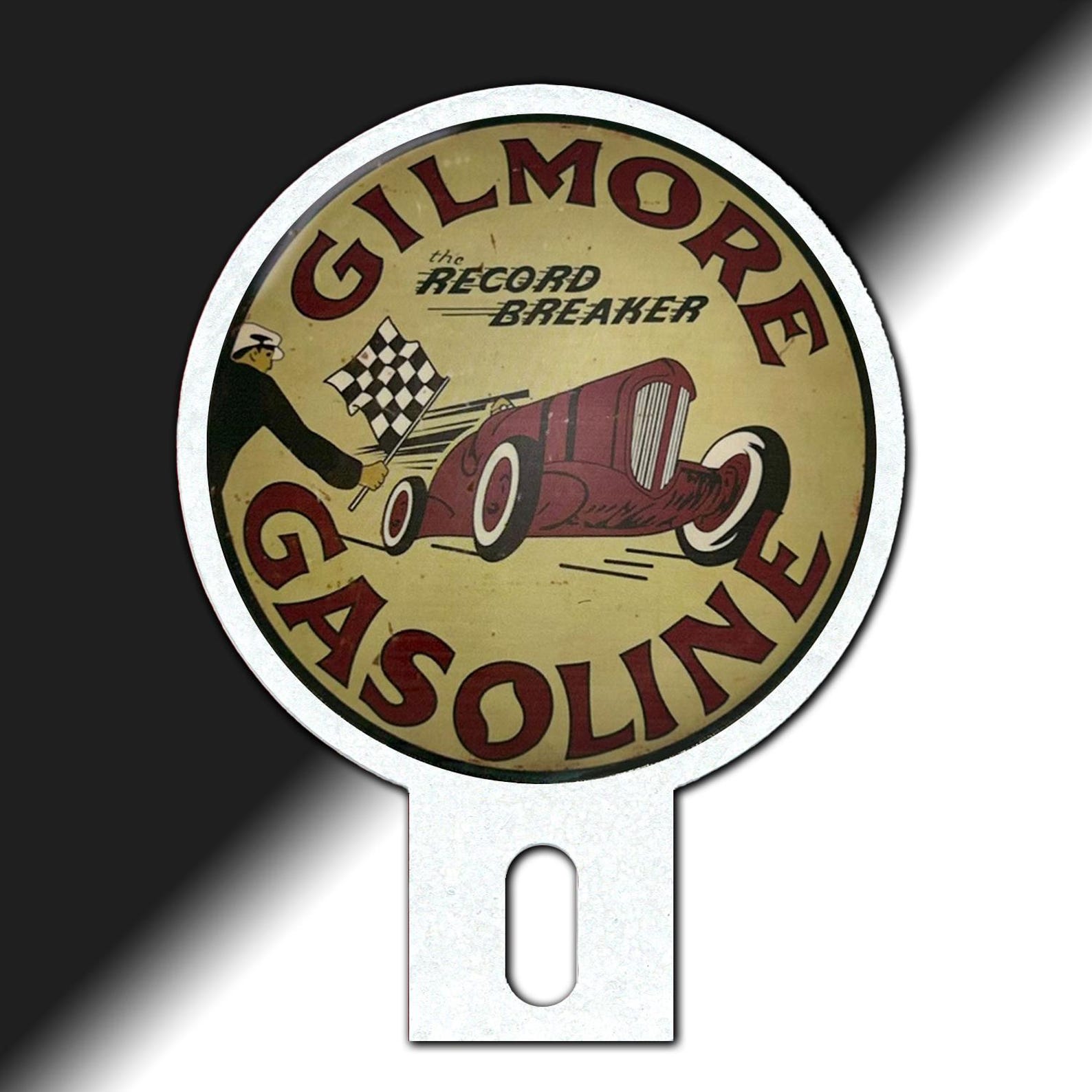 Vintage Gilmore Gasoline License Plate Topper - Gilmore Gasoline Plate ...