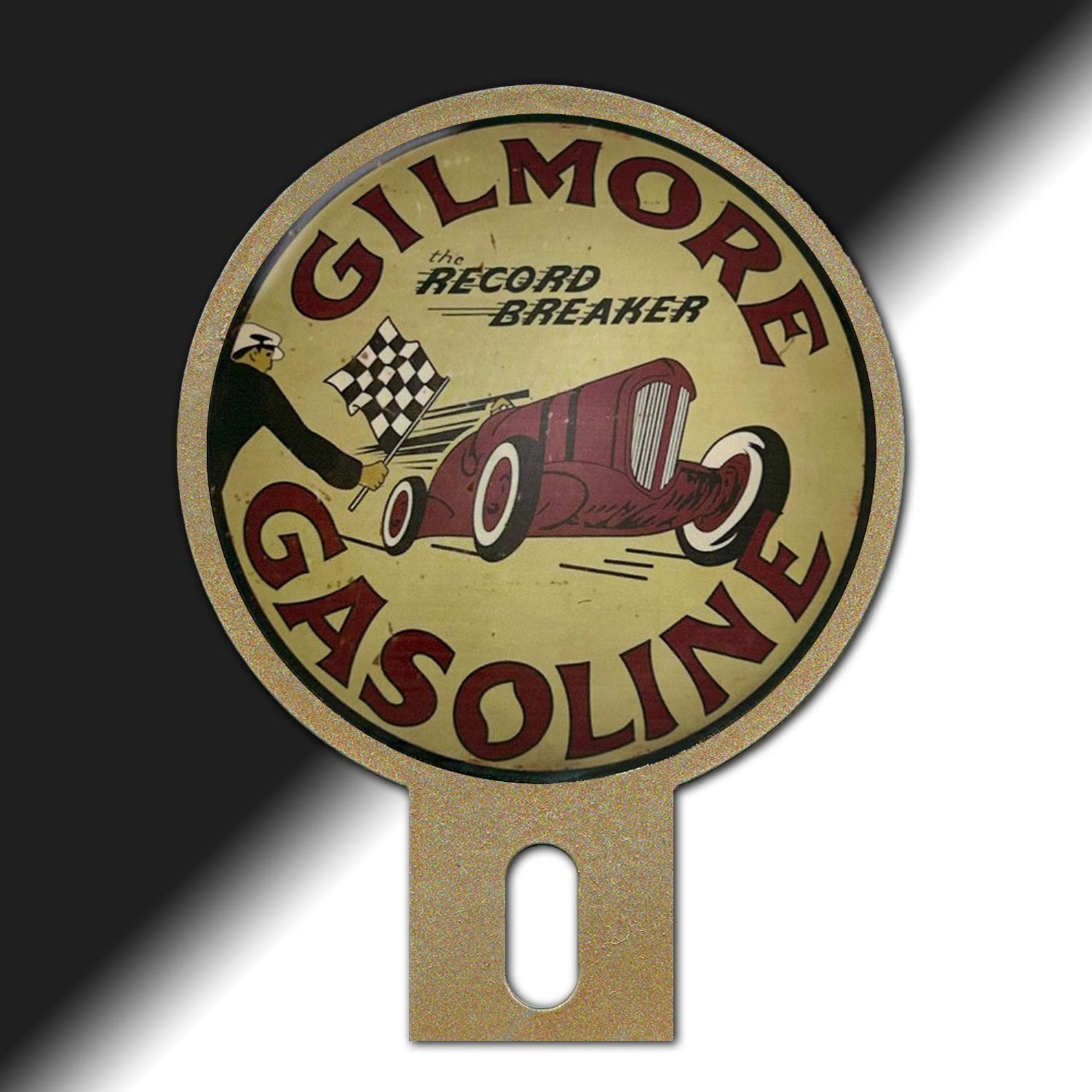Vintage Gilmore Gasoline License Plate Topper - Gilmore Gasoline Plate ...