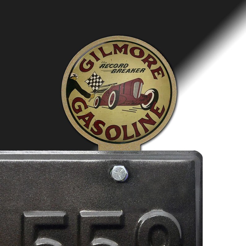 Vintage Gilmore Gasoline License Plate Topper - Gilmore Gasoline Plate ...