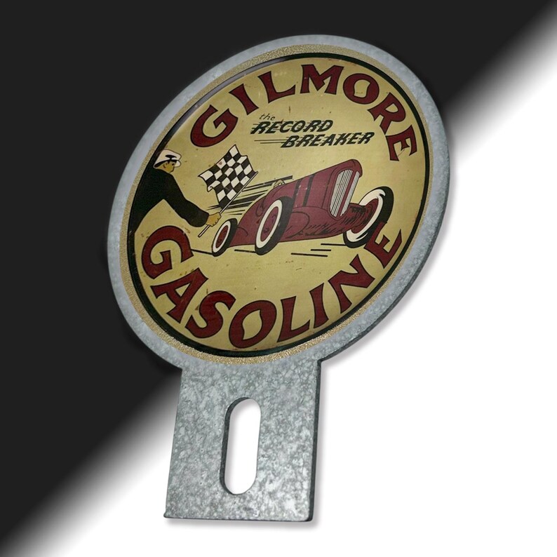 Vintage Gilmore Gasoline License Plate Topper - Gilmore Gasoline Plate ...