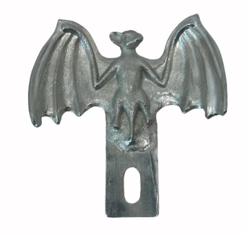 Bat License Plate Topper Bacardi Bat Plate Topper Pewter License Plate ...