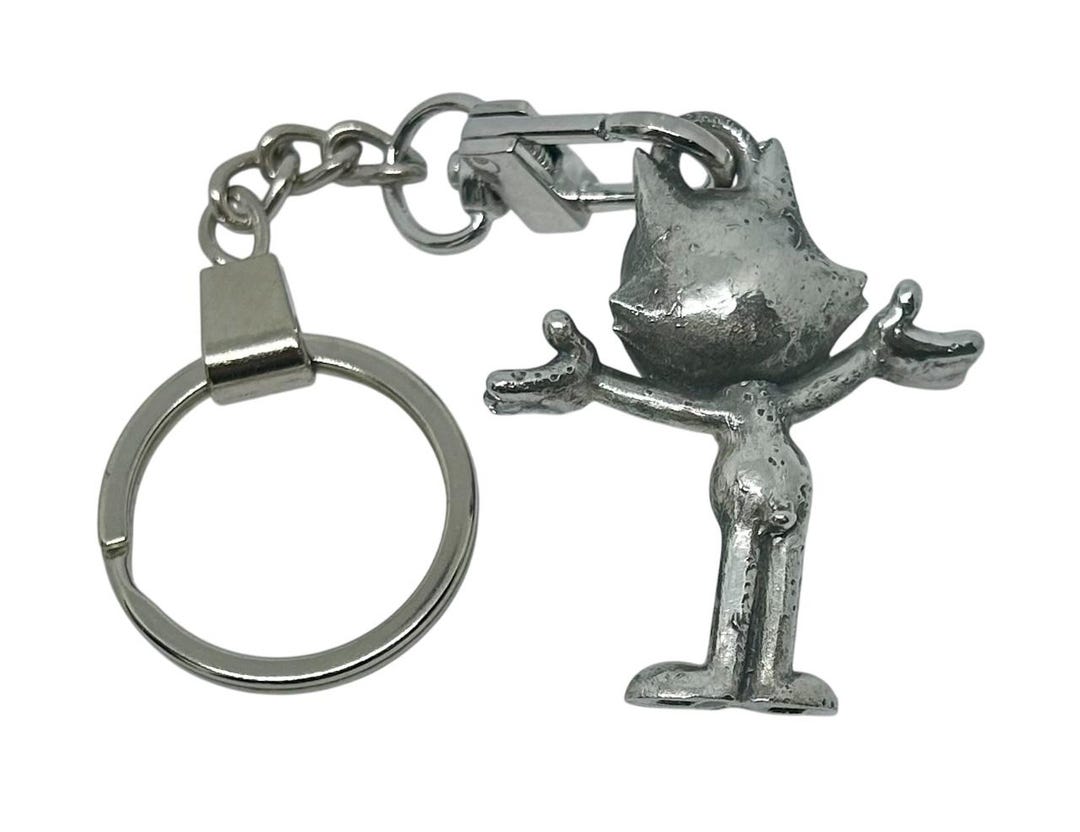 Felix the Cat Keychain Pewter Felix Key Tag Felix the Cat Key Ring - Etsy