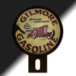 Vintage Gilmore Gasoline License Plate Topper - Gilmore Gasoline Plate ...