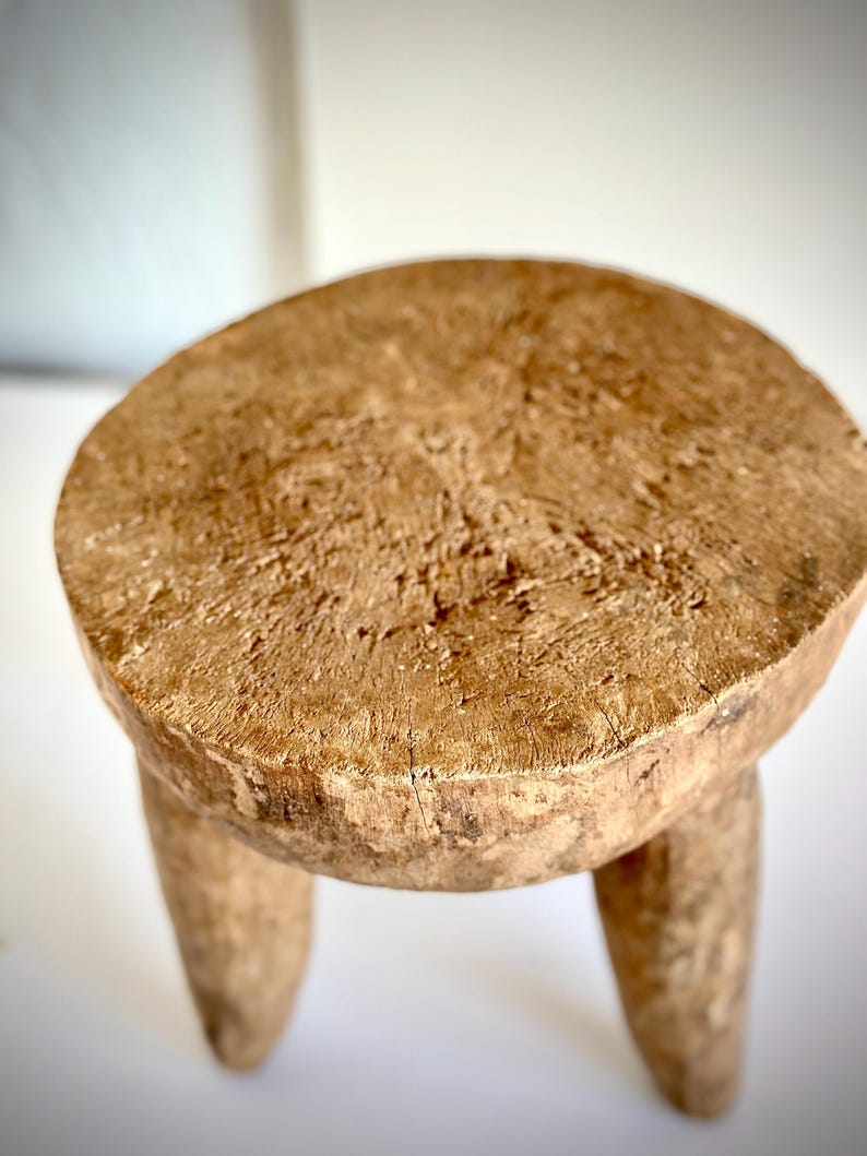 Hand Carved Three-legged Wooden Stool - Etsy