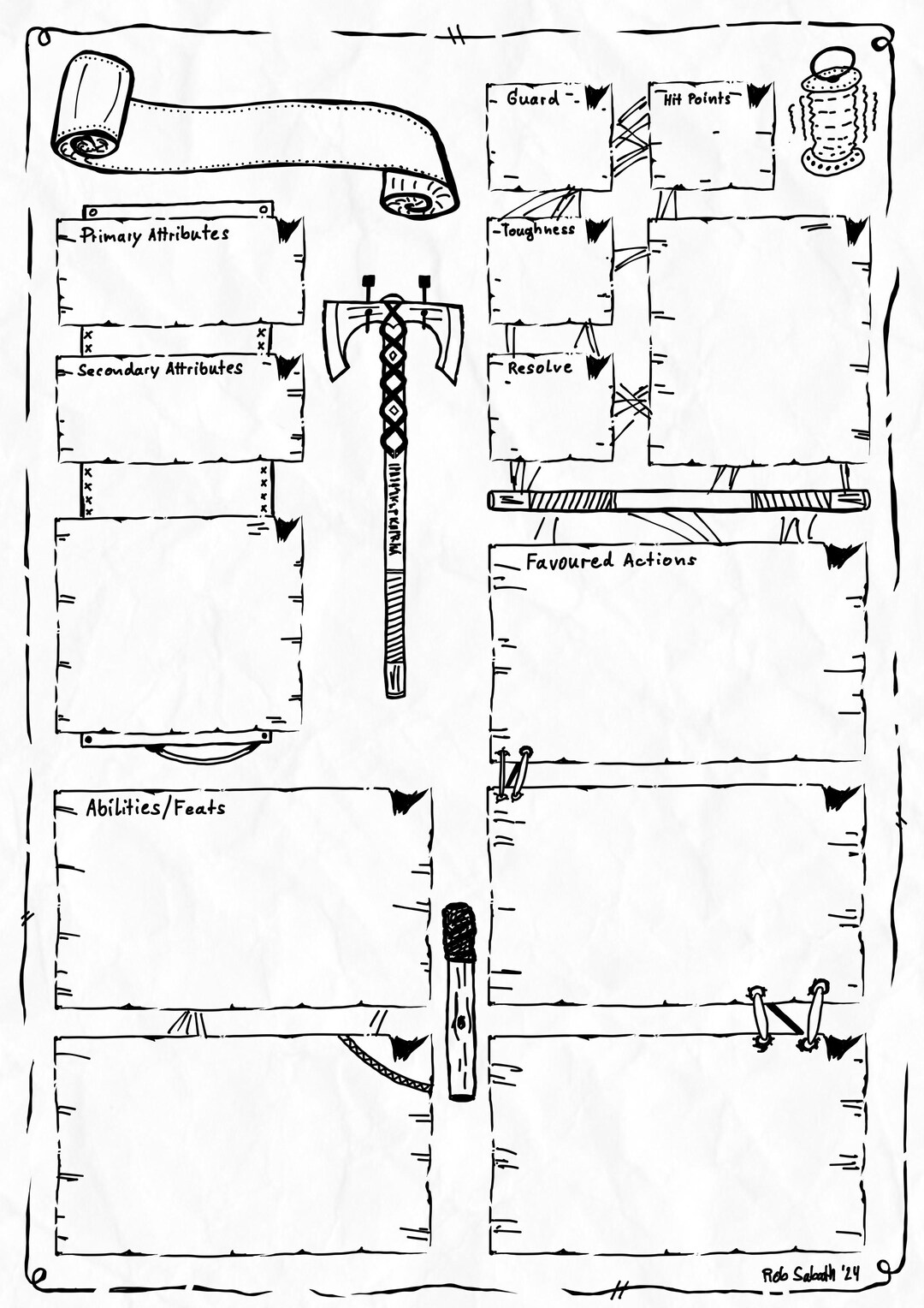 Open Legend Fantasy NPC Character Sheet - Etsy