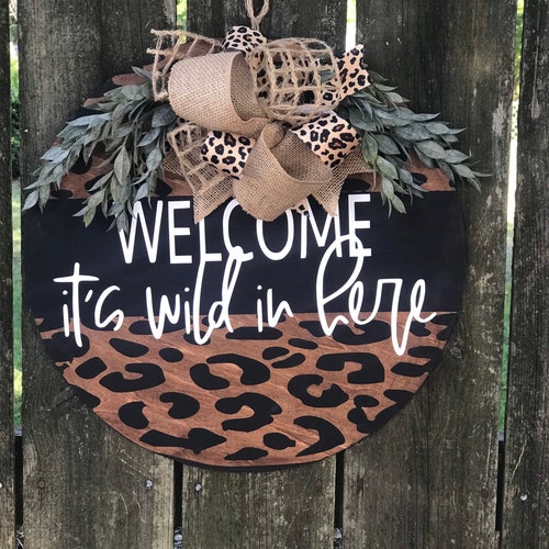Teacher Door Sign Custom Leopard Door Hanger cheetah Wood - Etsy