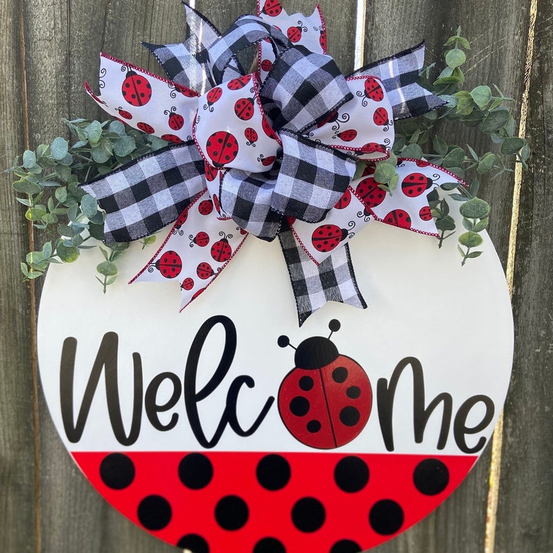 Ladybug Welcome Sign - Etsy