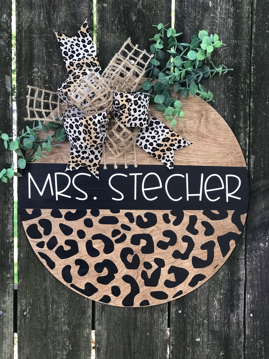 Teacher Door Sign | Custom Leopard Door Hanger |cheetah Wood Door ...