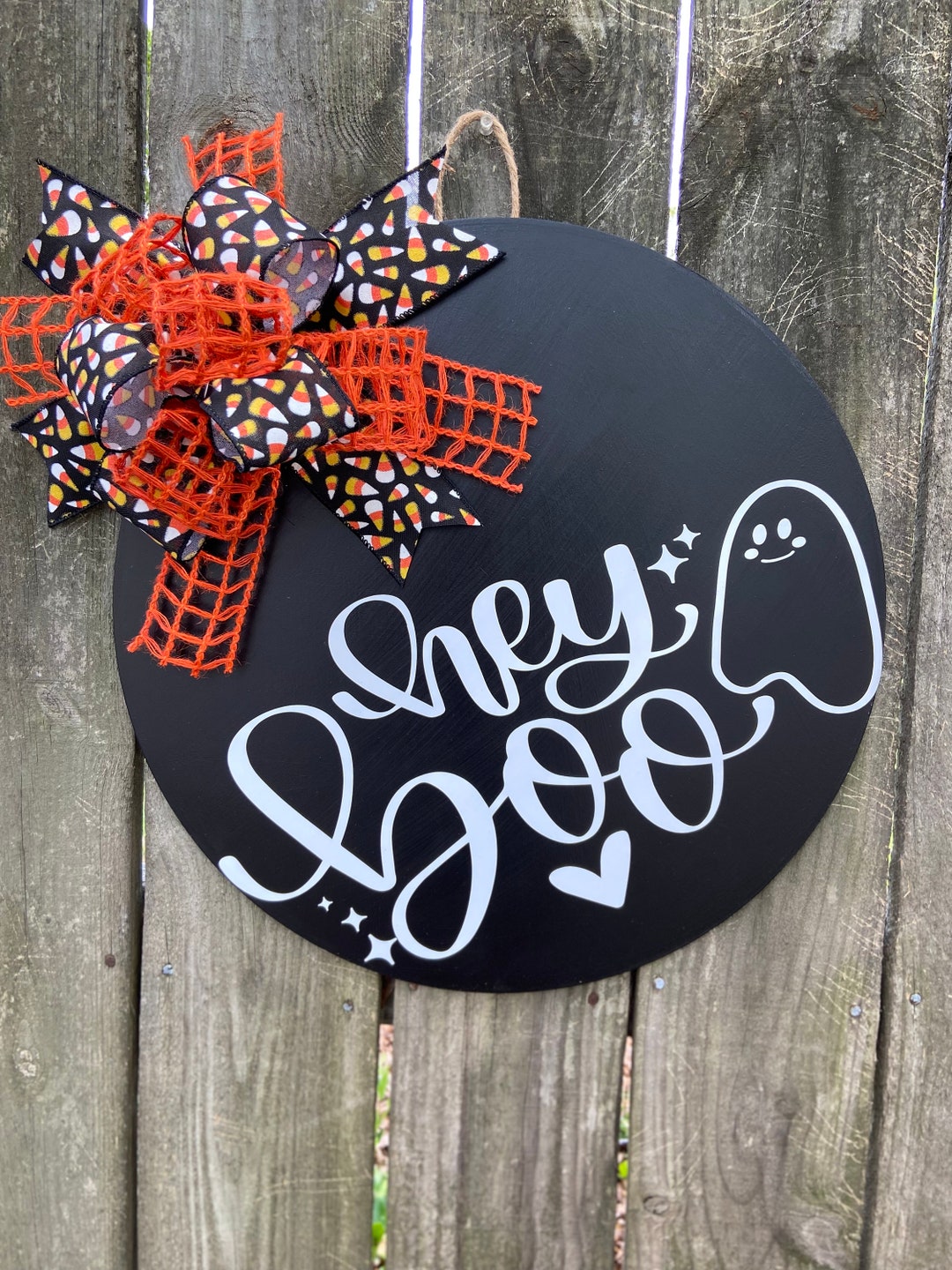 Hey Boo Sign | Round Wood Door Hanger | Door Sign | Welcome Sign | Home ...