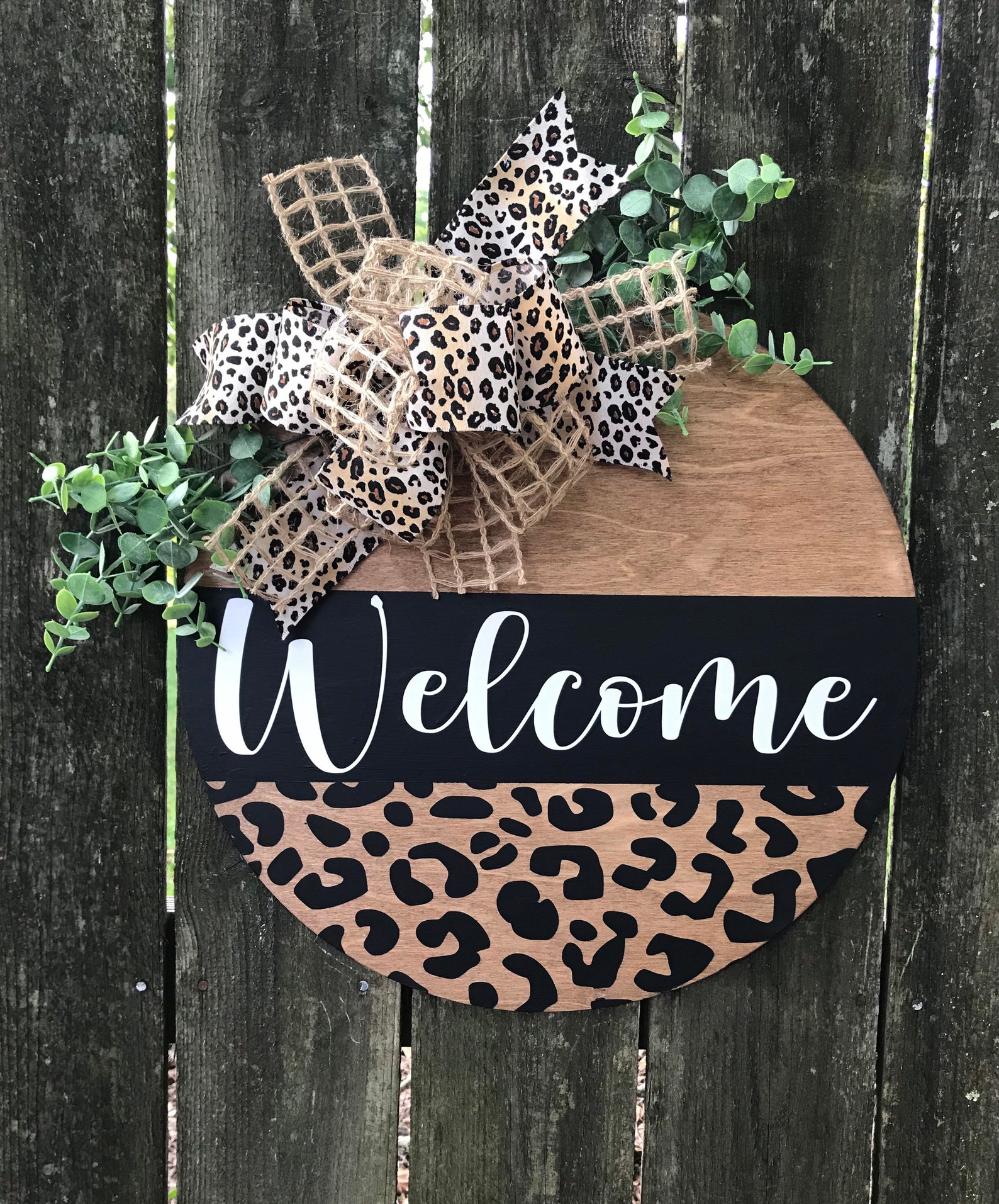 Leopard Round Door Hanger Cheetah Round Wood Door Hanger Door - Etsy
