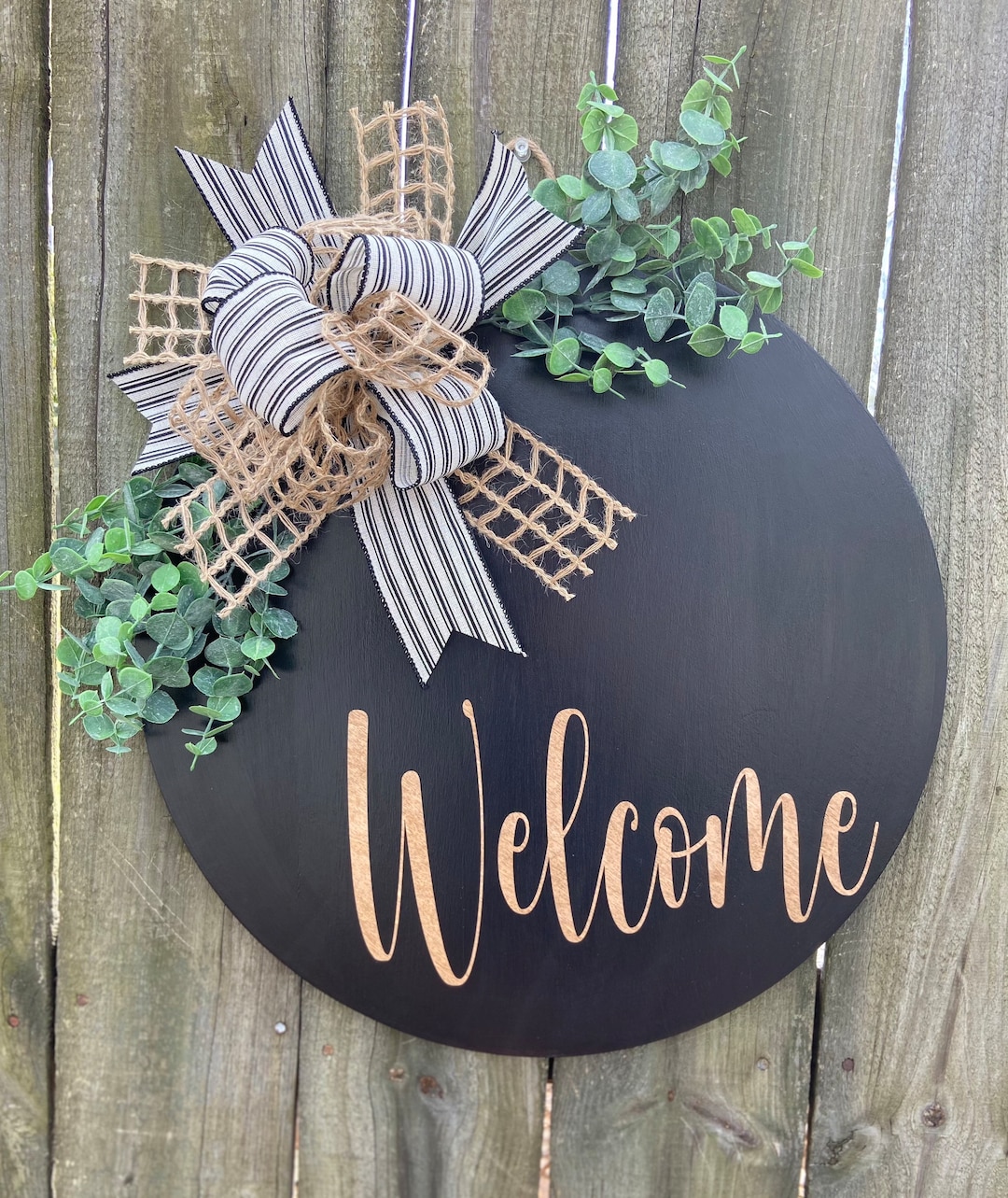 Welcome Round | Wood Door Hanger |door Sign | Welcome Sign | Home Decor ...