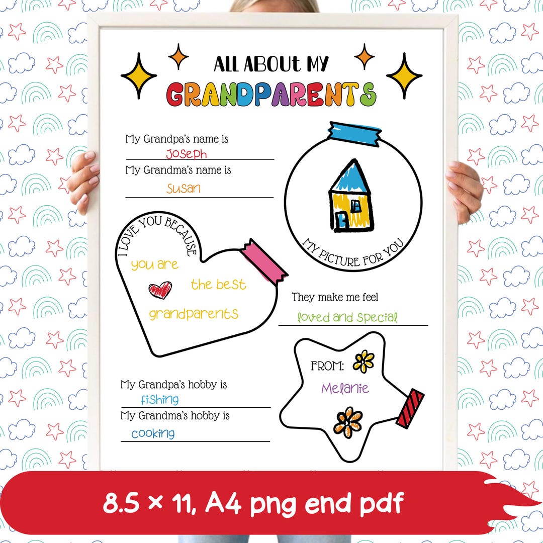 All About My Grandma Worksheet | Grandparents Day Printable | Editable ...