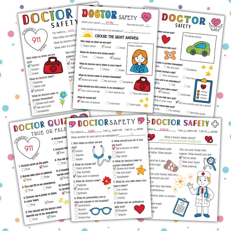 Doctor Worksheet for Kids | Community Helpers 6 Pages | Coloring ...