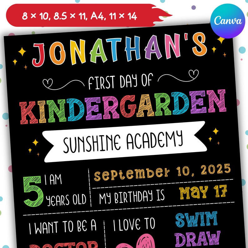 Editable Chalkboard School Sign Template: First & Last Day Photo Prop ...