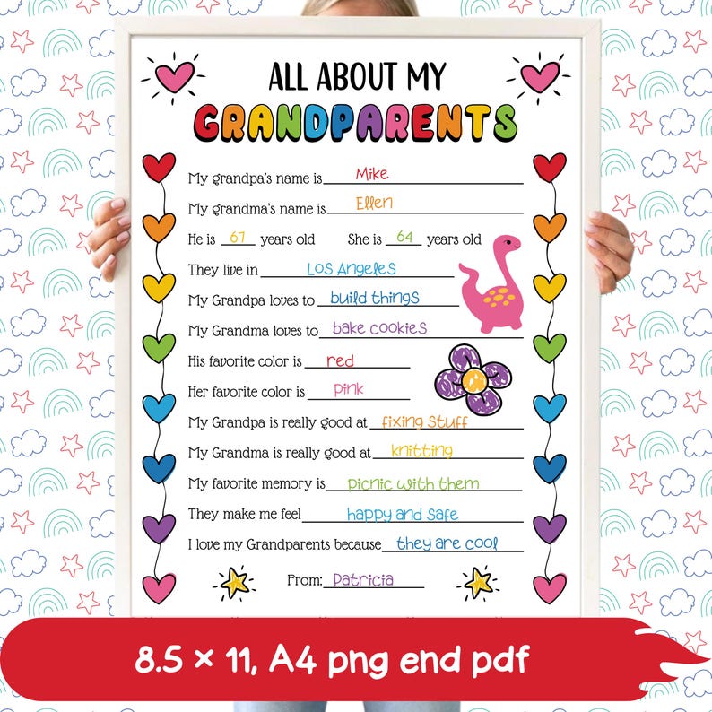Grandparents Day Questionnaire | All About My Grandparents Worksheet ...