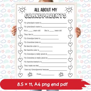 Grandparents Day Questionnaire | All About My Grandparents Worksheet ...