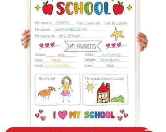 First Day of School Questionnaire | About Me Worksheet | Last Day ...