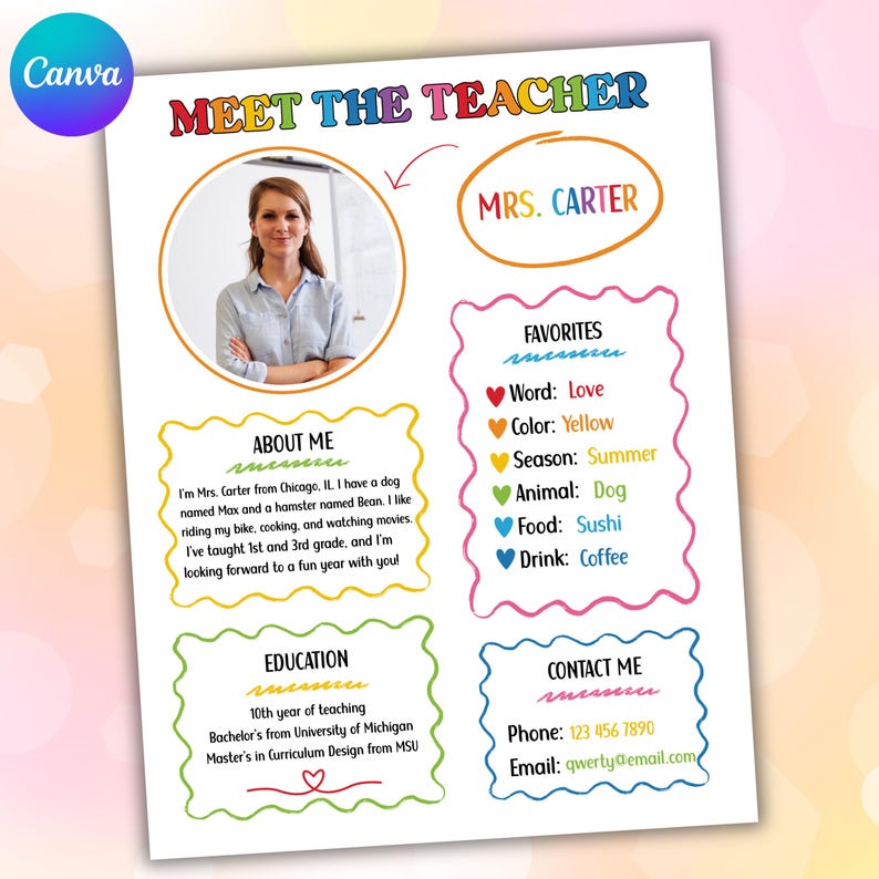 Editable Meet the Teacher Newsletter Template: Boho Rainbow Design (PDF ...