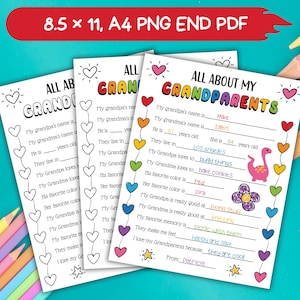 Grandparents Day Questionnaire | All About My Grandparents Worksheet ...