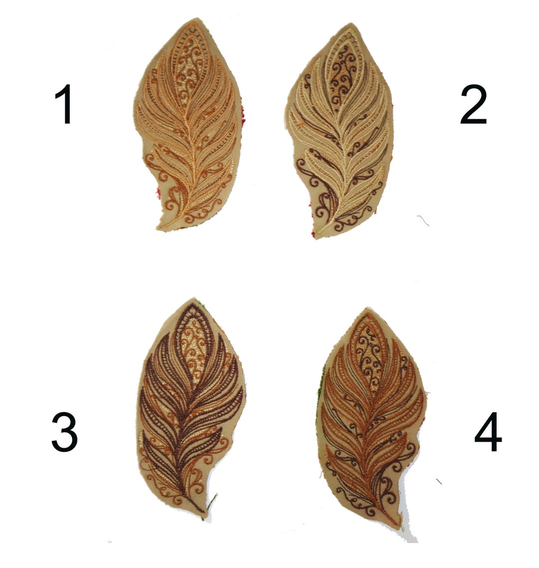 Feather Native Patch Applique 15cm / 6 in Brown & Beige - Etsy