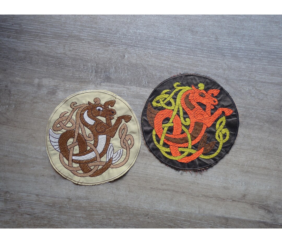 Dragon With Celtic Knot Patch Applique UV Fluo Goa 17cm, 7" - Etsy