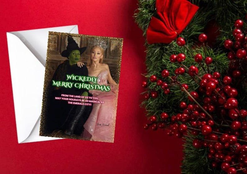 Wicked Movie-inspired Christmas Card Magical Holiday Greetings With ...