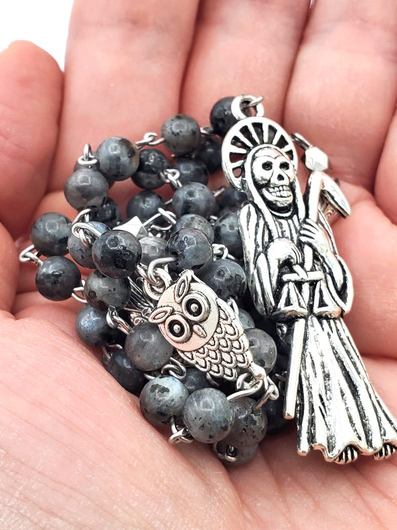 Handmade Santa Muerte Rosary. Rosario De La Santisima Muerte Curada ...