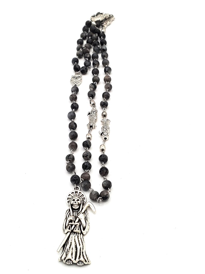 Handmade Santa Muerte Rosary. Rosario De La Santisima Muerte Curada ...