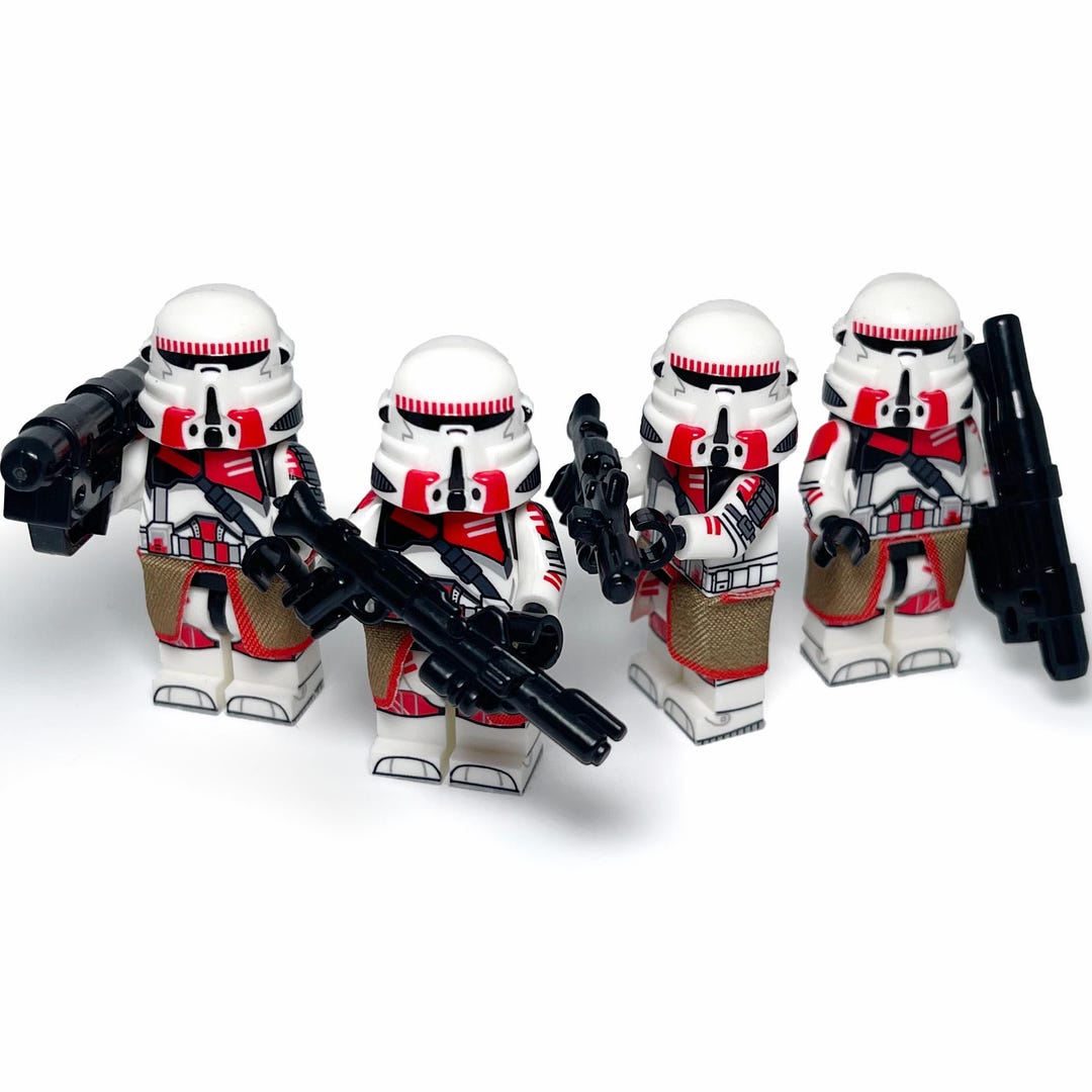 Coruscant Airborne Custom Minifigures Clone Paratroopers Red Shock ...