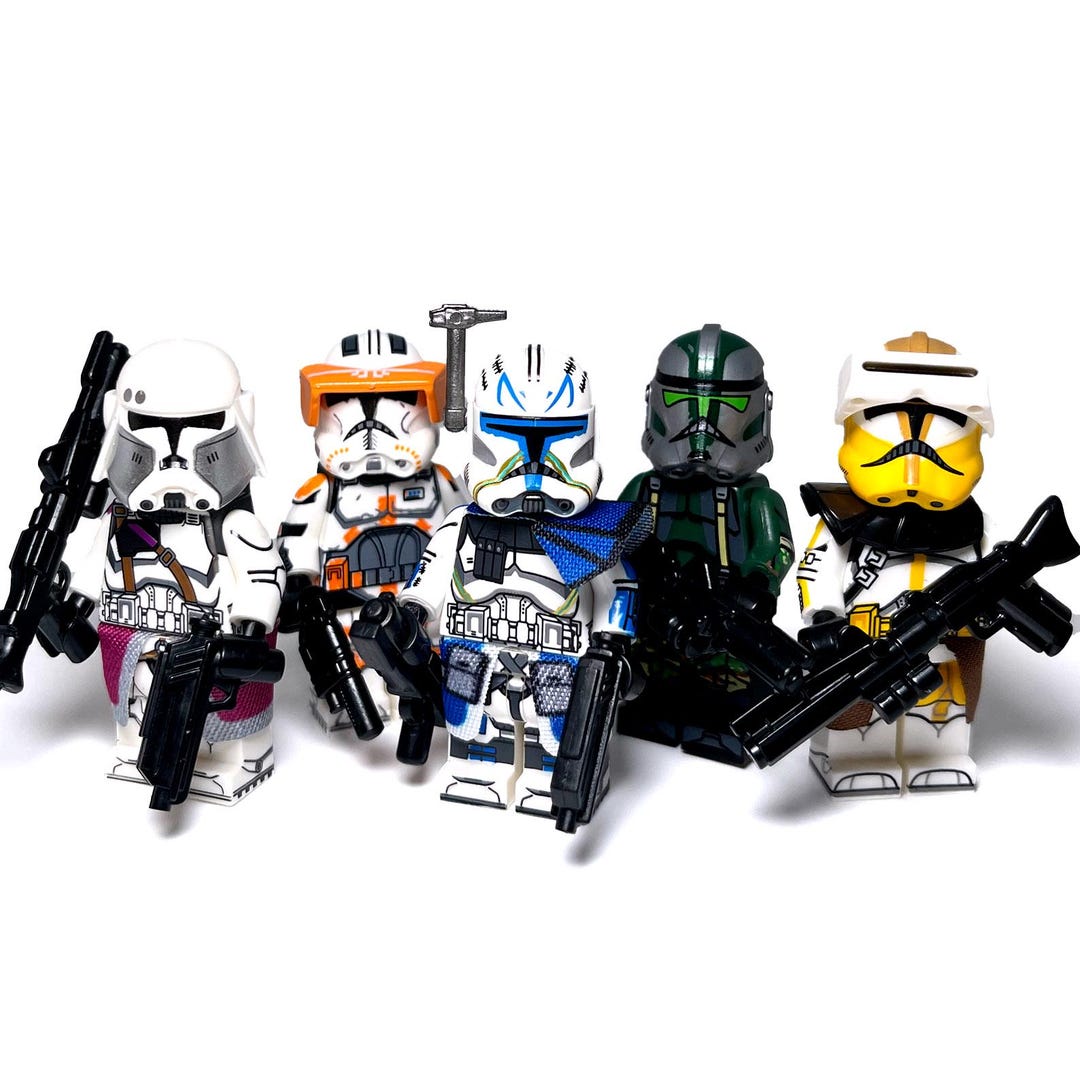 Clone Commanders Star Wars Custom Minifigure Rex Cody Gree Bly Bacara ...