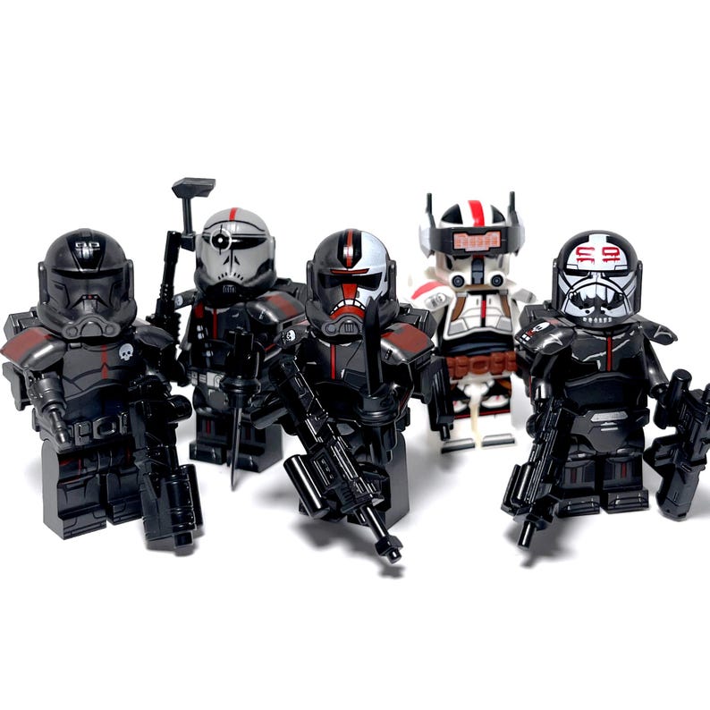 The Bad Batch Custom Minifigures Star Wars Clone Force 99 Elite Black ...