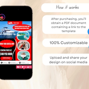 Yacht Rental Flyer and Rates Customizable Digital Download Canva ...