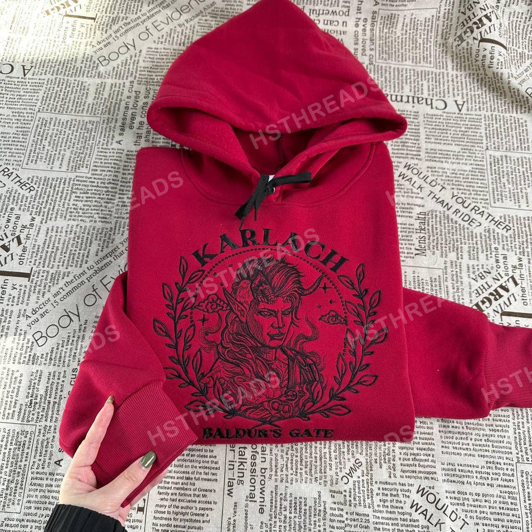 Embroidered Karlach Bg3 Hoodie and Sweatshirt, Karlach Baldur's Gate 3 ...