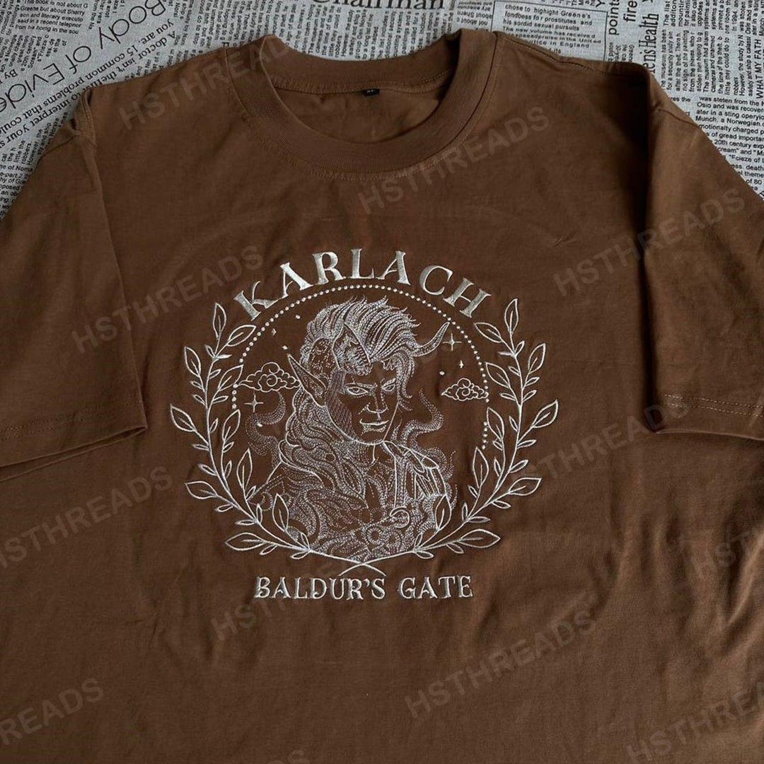 Embroidered Karlach Tee, Karlach Bg3 Tshirt for Video Game Lover ...