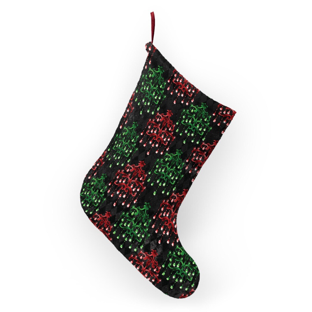Goth Christmas Stocking Black Stocking With Chandeliers Witchy Vibes ...