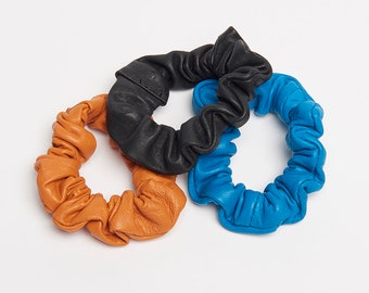 Leather Scrunchies - Etsy