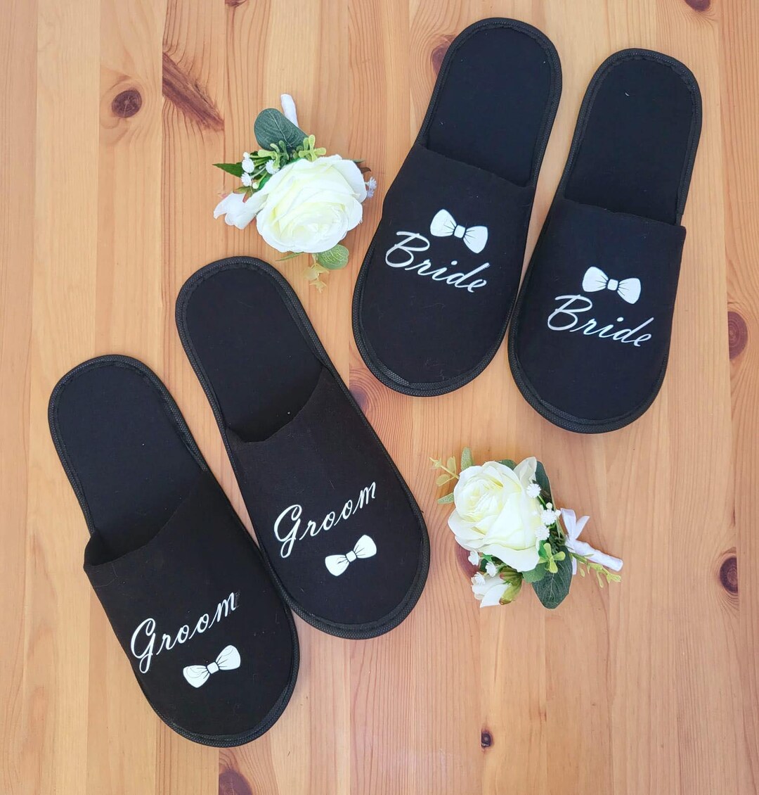 Bride and Groom Spa Slippers / His and Her, His and His, Her and Her ...